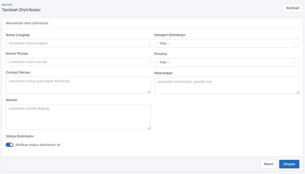 Data Distributor – Sistem Informasi Klinik Dokter